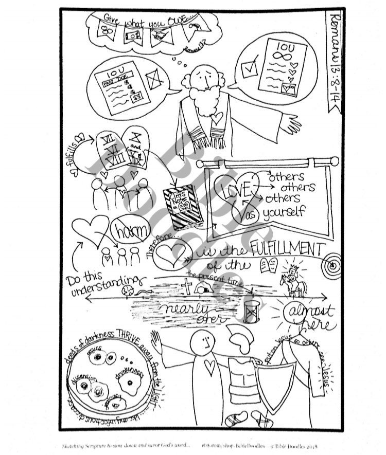 Bible Doodle Study Packet for Romans Chapters 13-16 - Etsy
