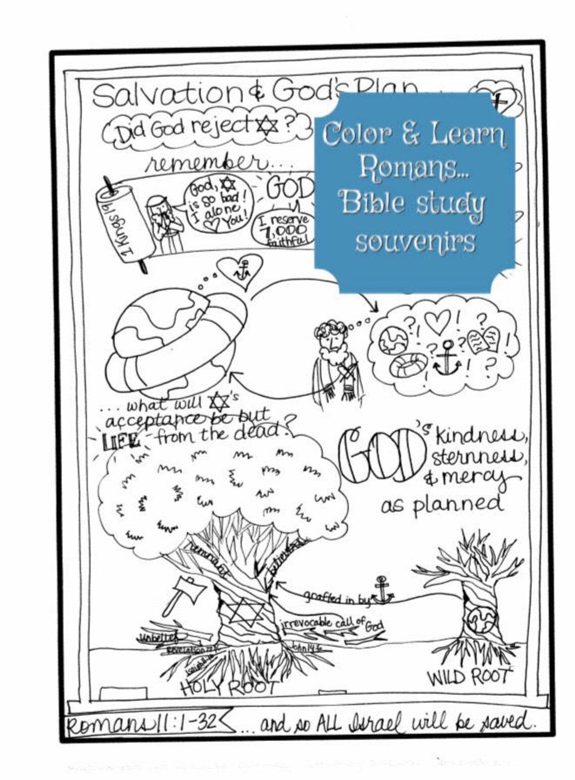 Bible Doodle Study Packet for Romans 9-11 - Etsy