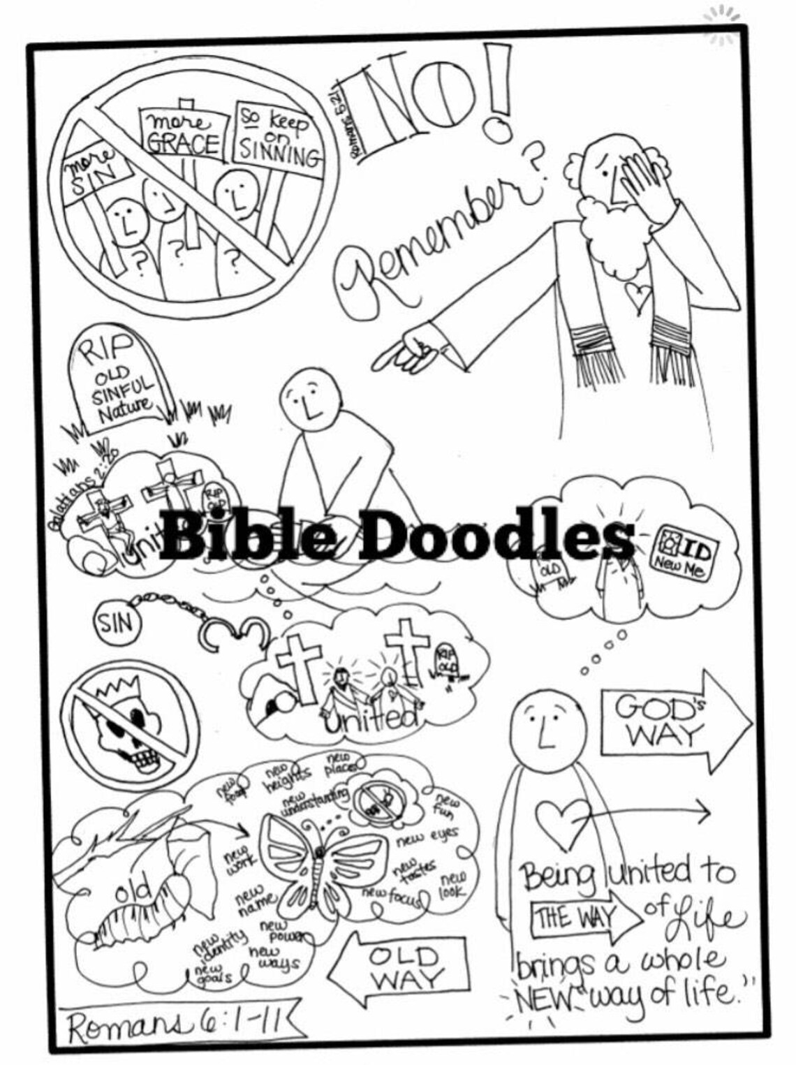 Bible Doodle Study Packet for Romans 5-6 - Etsy