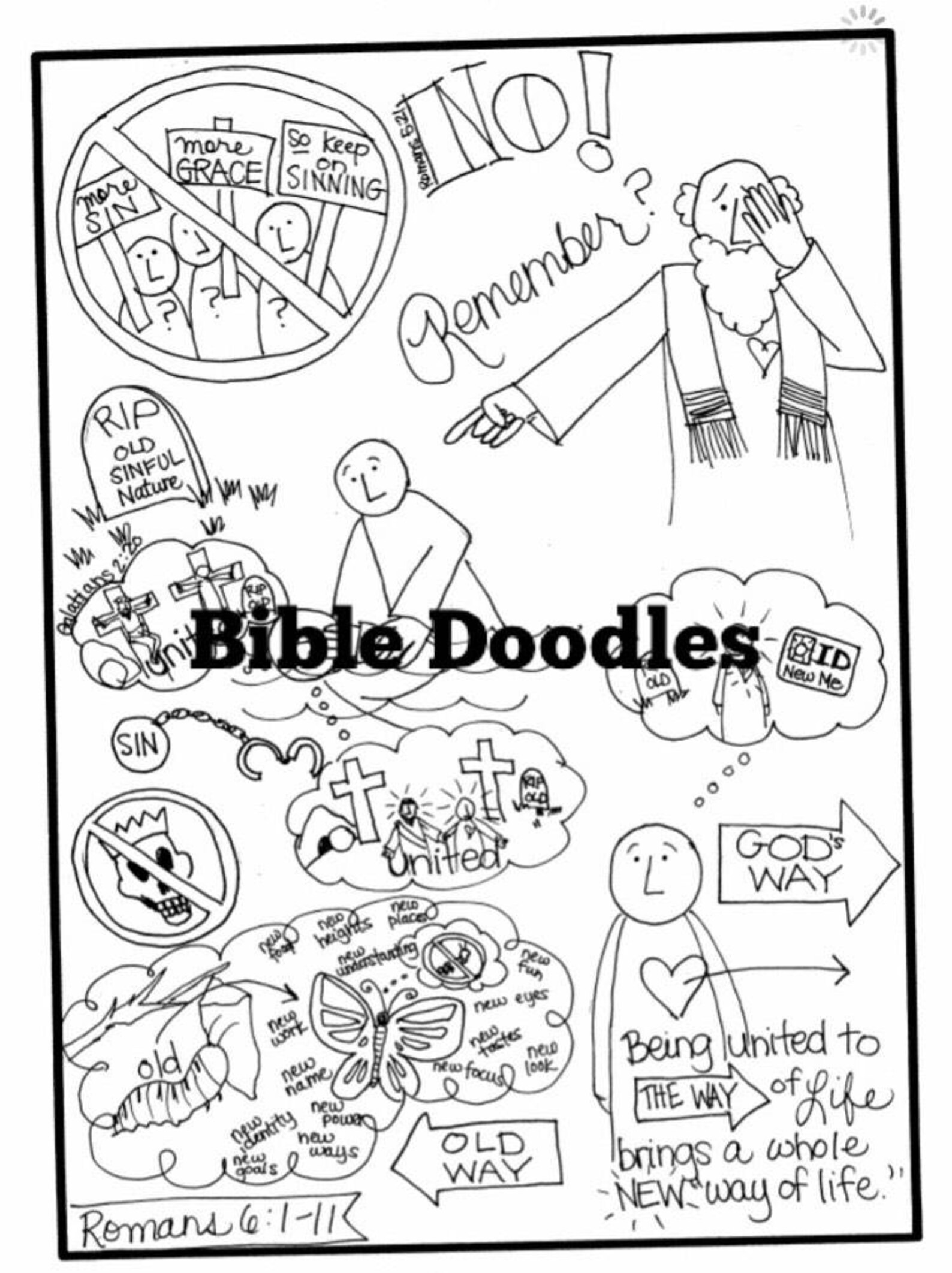 Bible Doodle Study Packet for Romans 5-6 - Etsy