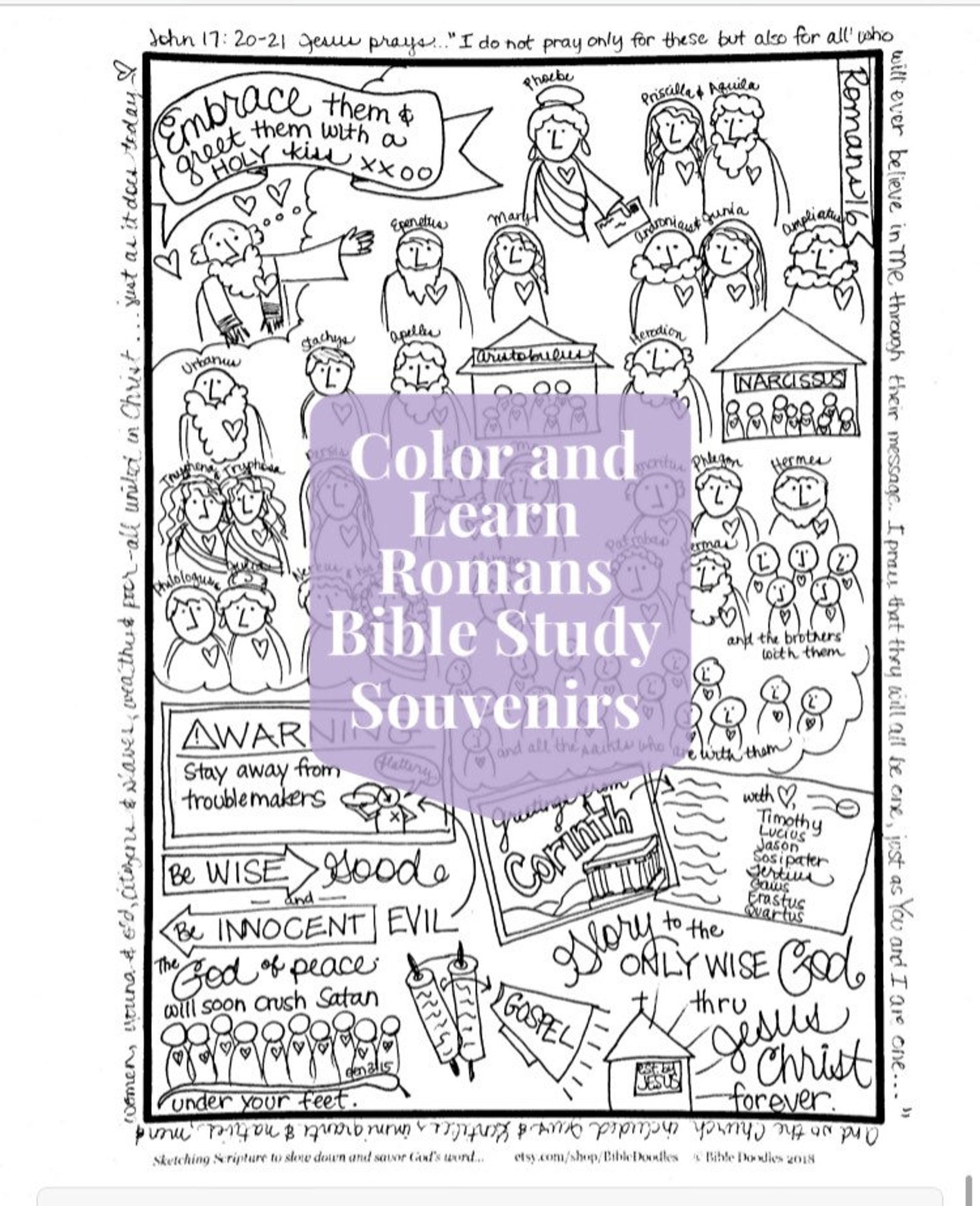 Bible Doodle Study Packet for Romans Chapters 13-16 - Etsy
