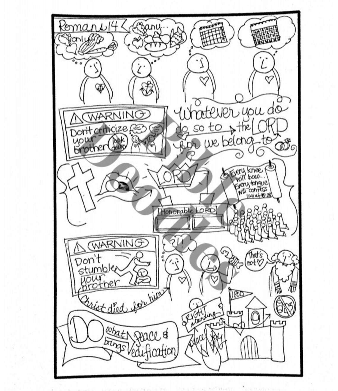 Bible Doodle Study Packet for Romans Chapters 13-16 - Etsy