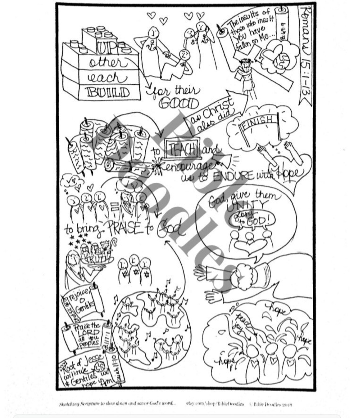Bible Doodle Study Packet for Romans Chapters 13-16 - Etsy