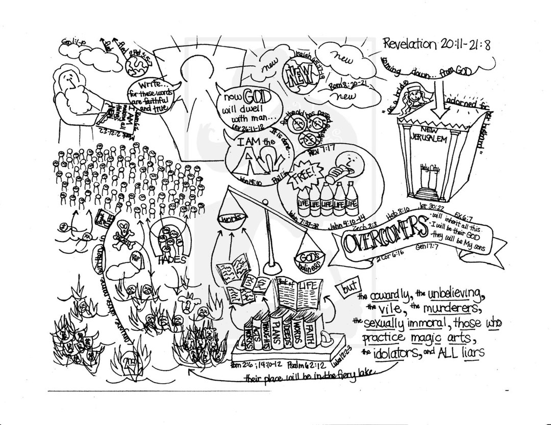 Bible Doodle Study Guide for Revelation 20 V11-21 V8- the Dead Are ...