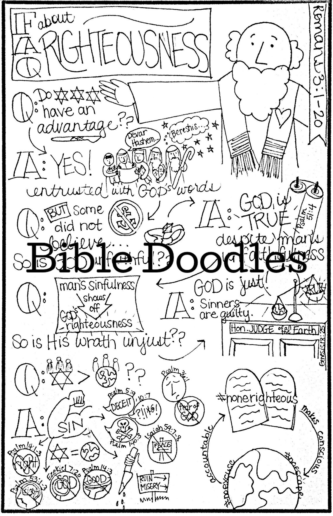 Bible Doodle Study Packet for Romans 3-4 - Etsy