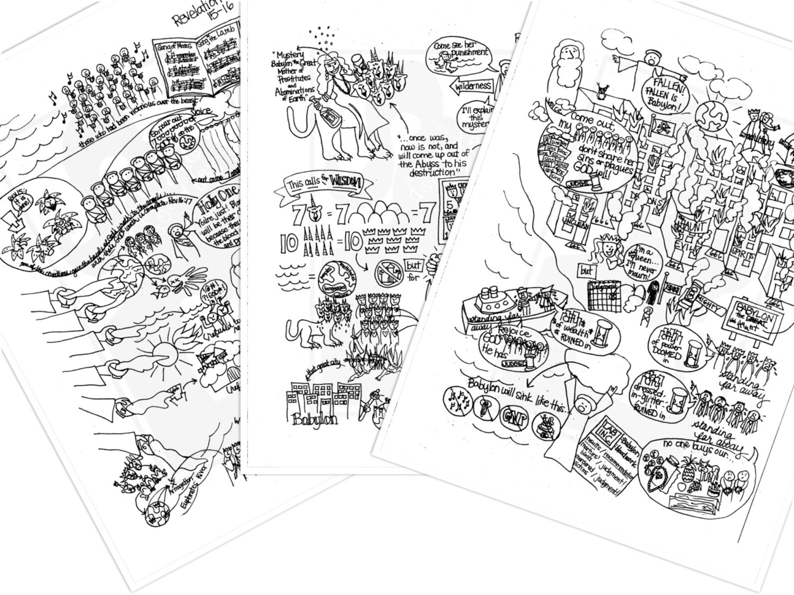 Bible Doodle Study Packet for Revelation 4-18- the Judge and the ...