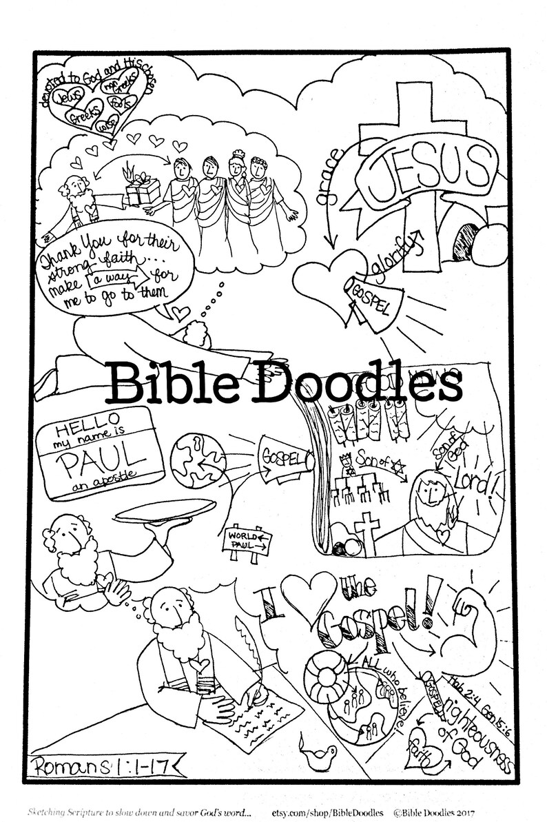 Bible Doodle Study Packet for Romans 1-2 - Etsy