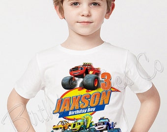 Blaze and the Monster Machines Shirt Custom Name & Age - Etsy