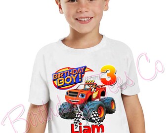 Blaze and the Monster Machines Shirt Custom Name & Age - Etsy