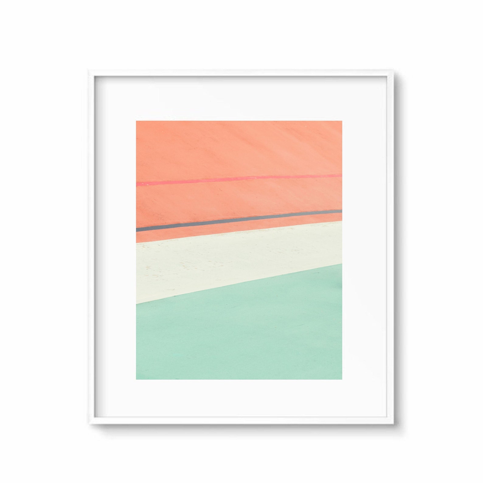 Abstract Peach Mint Green Wall Art Decor, Modern Pastel Digital Print ...