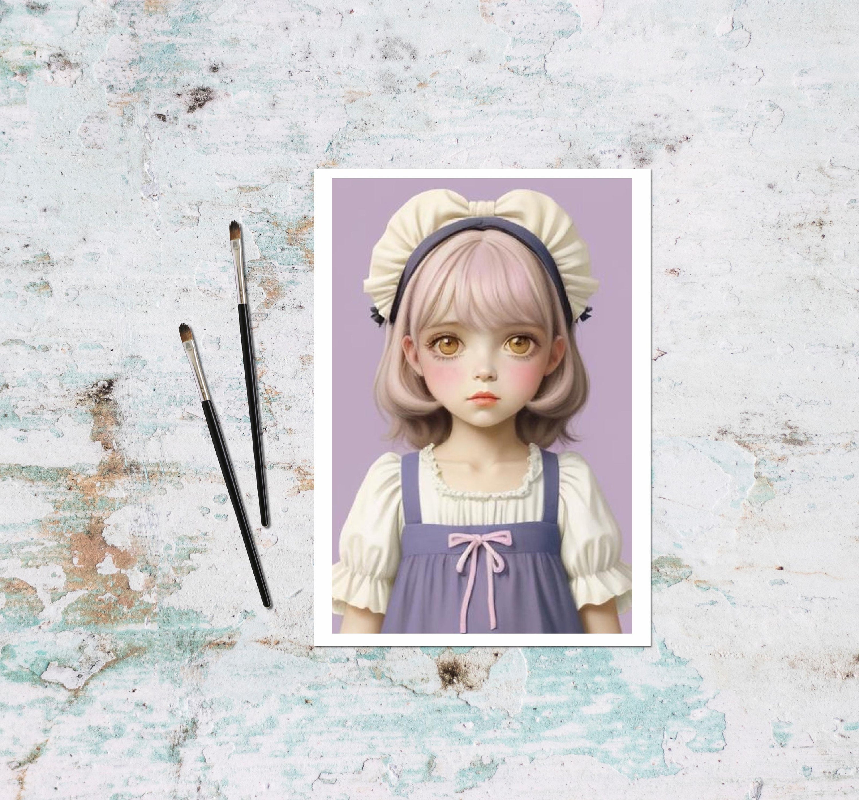 Little Girl With Big Eyes in Bonnet Print - Vintage Portrait Poster ...
