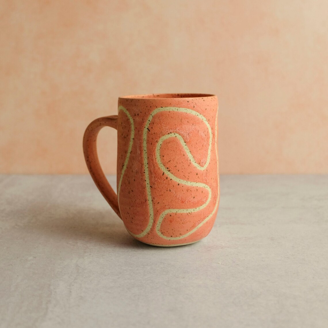 Speckled Pink Line Mug 16 Oz - Etsy
