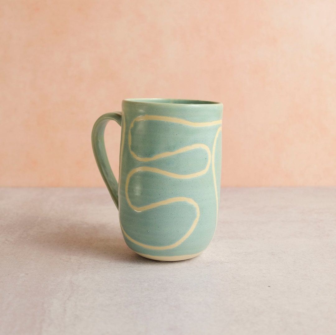 Light Blue Abstract Line Mug; 16 + Oz; Mother’s Day; Mother’s Day Gift ...