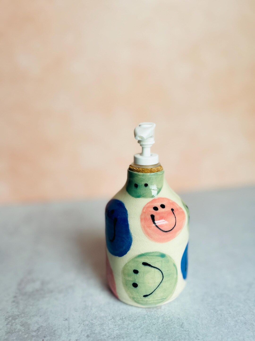 Smiley Face Handmade Ceramic Soap Pump Dispenser Christmas Gifts ...