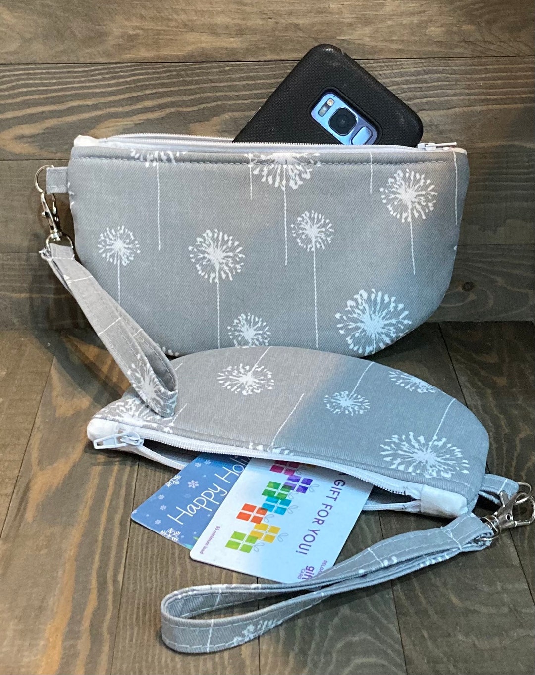 Dandelion Wristlet Purse : Curved Bottom Purse - Etsy