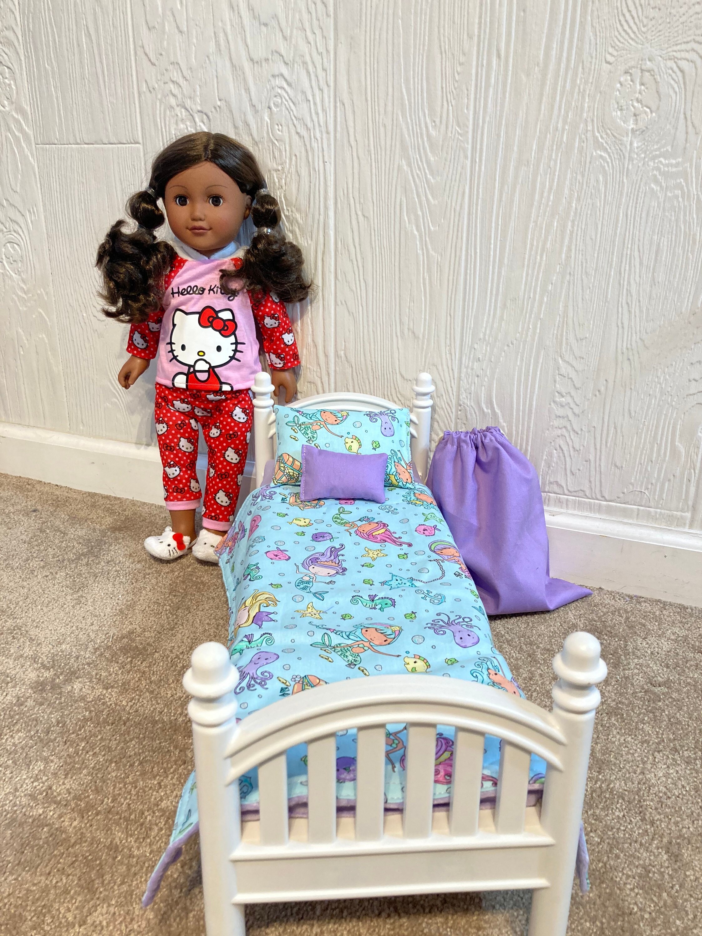 18 inch doll blanket set doll bedding and pillow / mermaid | Etsy