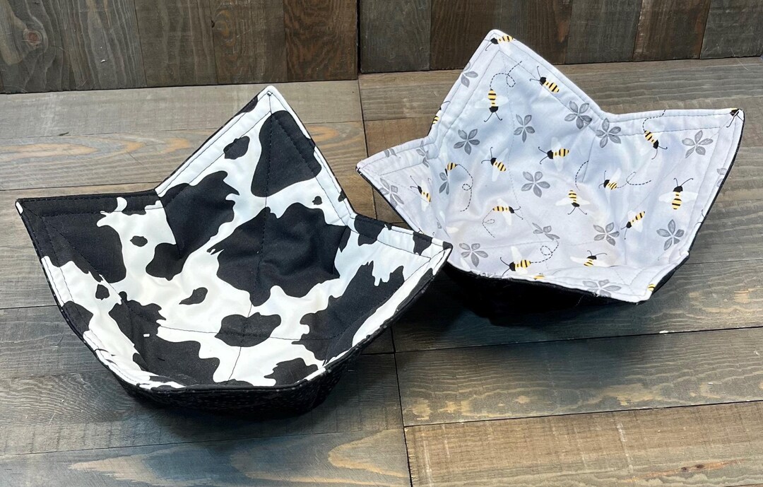 Cow Print Bowl Cozy - Microwavable Bowl Cozy - Bee Bowl Cozy ...