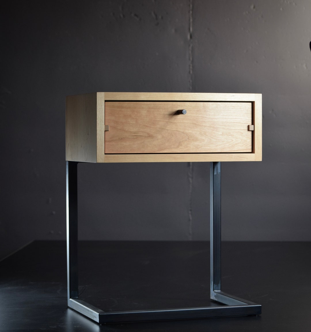 Minimalist Nightstand, Minimalist End Table, Pictured in Cherry - Etsy