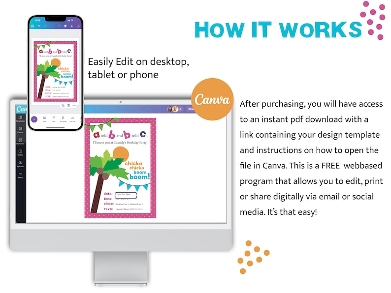 Chicka Chicka Boom Boom Birthday Invitation Downloadable Template - Etsy