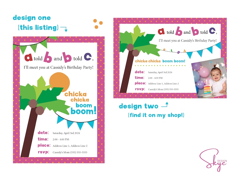 Chicka Chicka Boom Boom Birthday Invitation Downloadable Template - Etsy