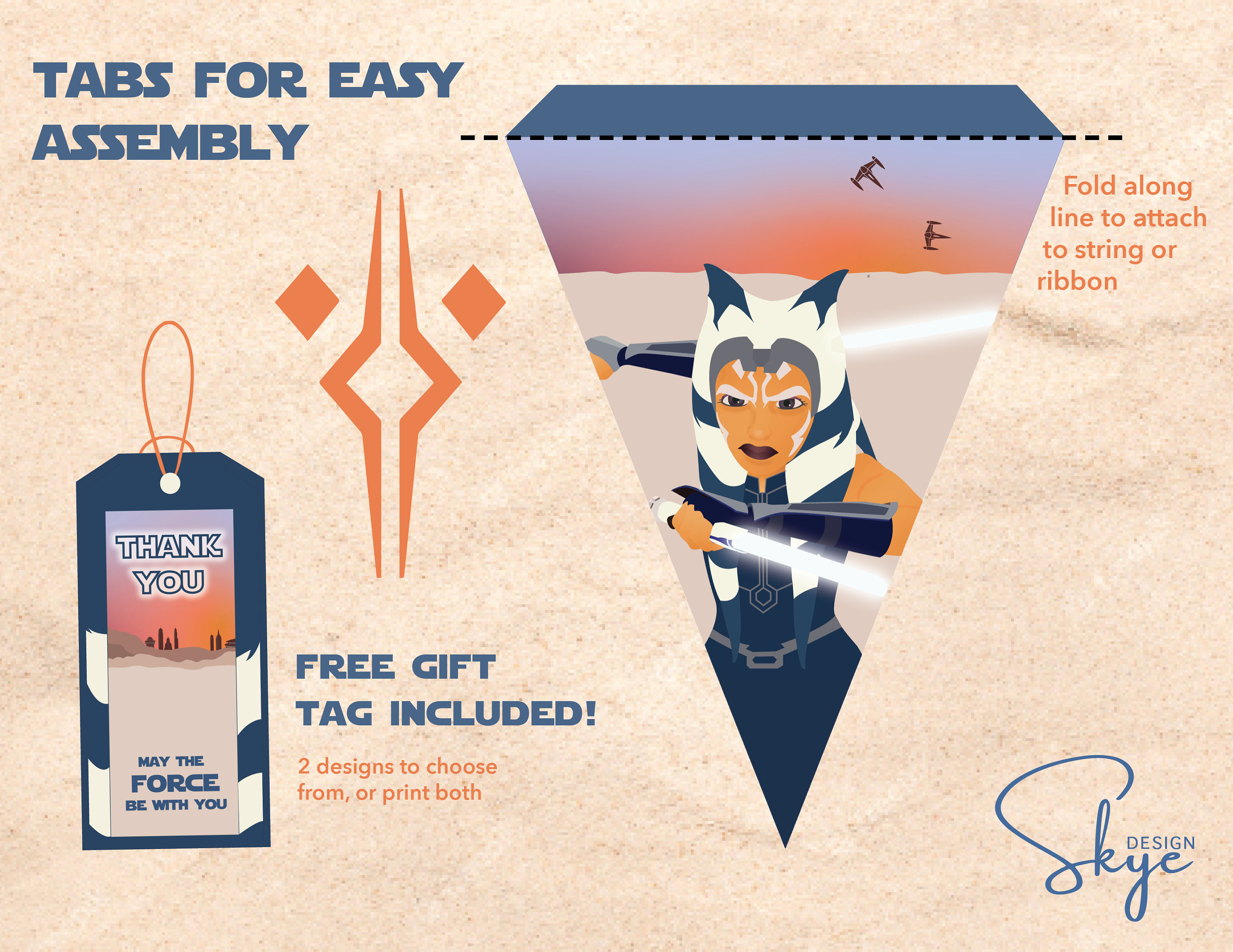 Ahsoka Tano Instant Download, Clone Wars Birthday Party Banner, PDF - Etsy
