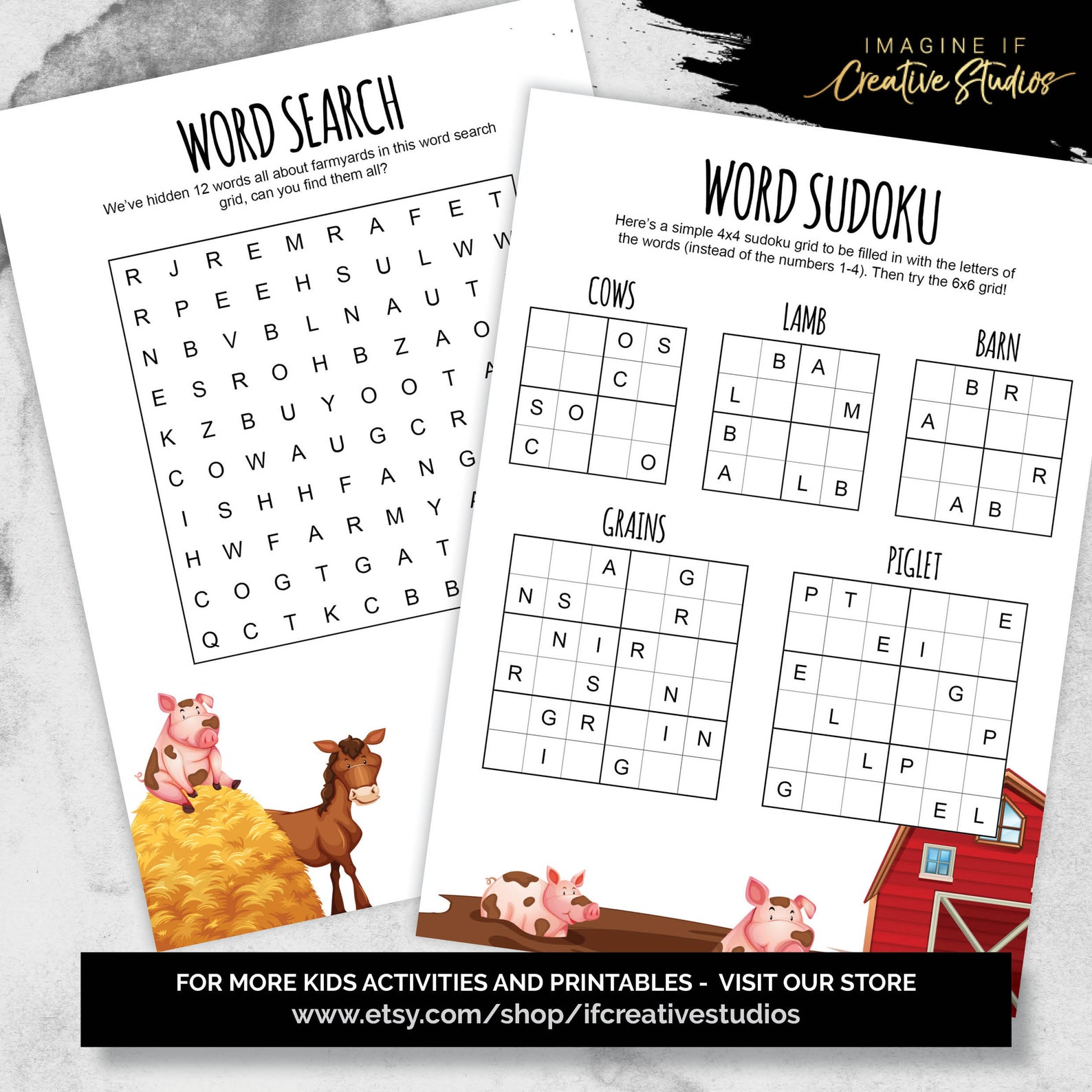 Farm Activities Kids Puzzles Kids Activities Digital Download ...