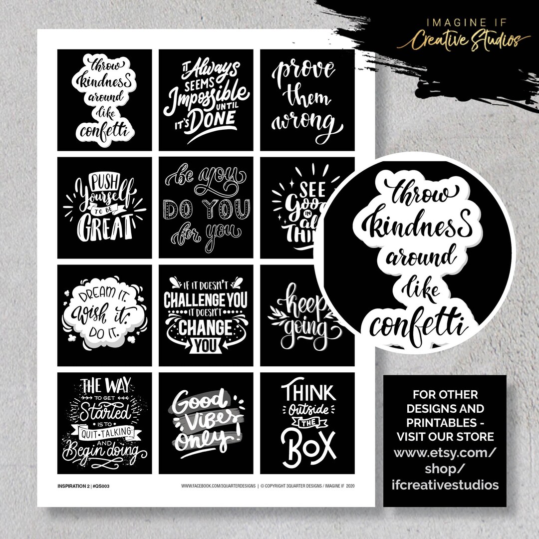 Inspiration 2 - Coloured Quote Sheet | DIGITAL DOWNLOAD | Scrapbooking ...