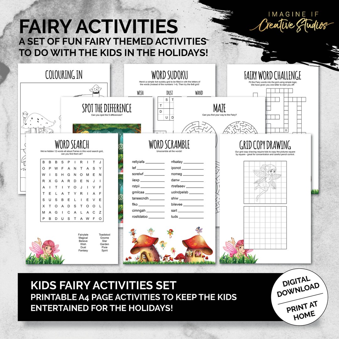 Fairy Activities | Kids Puzzles | Kids Activities | Digital Download ...