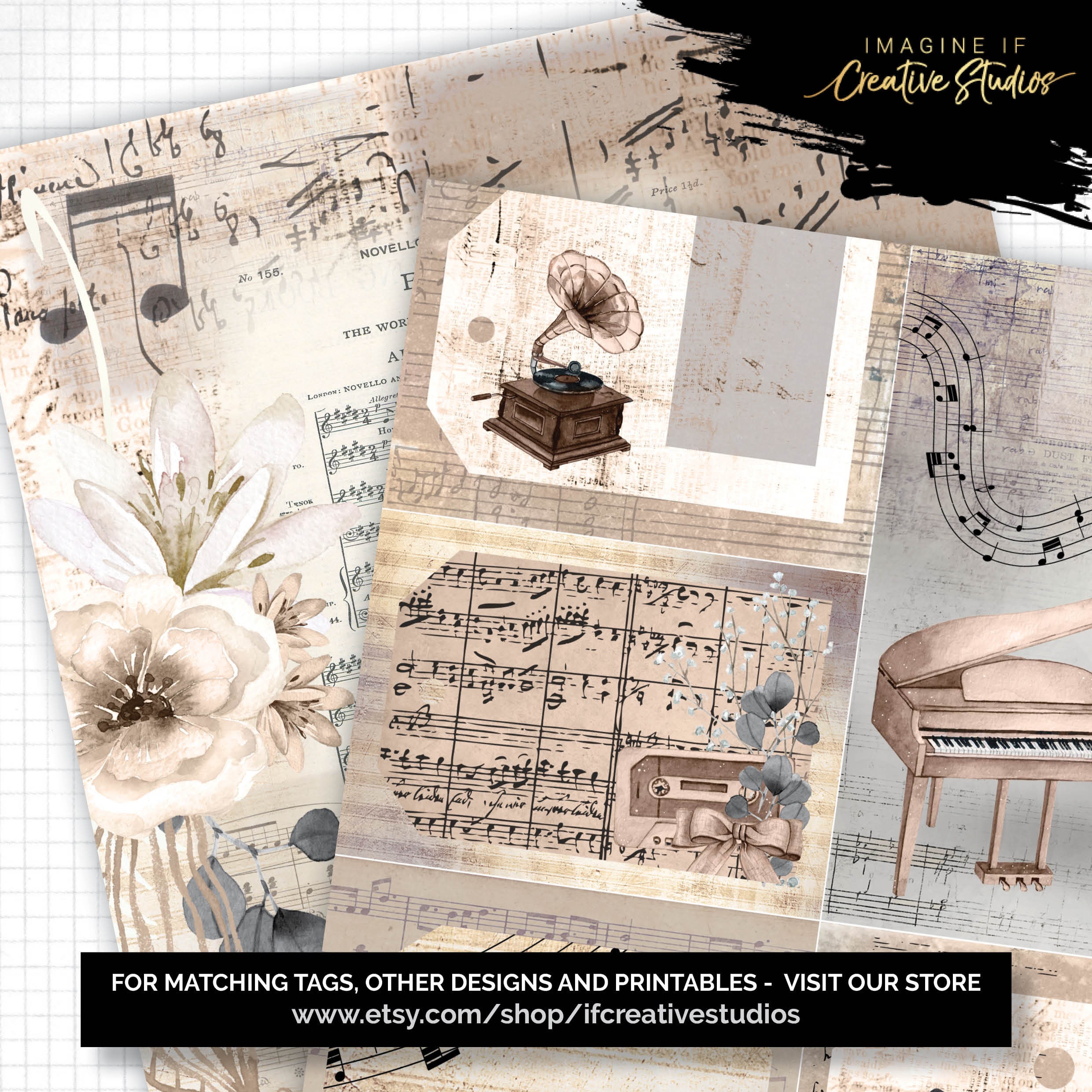 Melodys Song | A4 Papers | 3quarter Designs | Junk Journal Papers ...