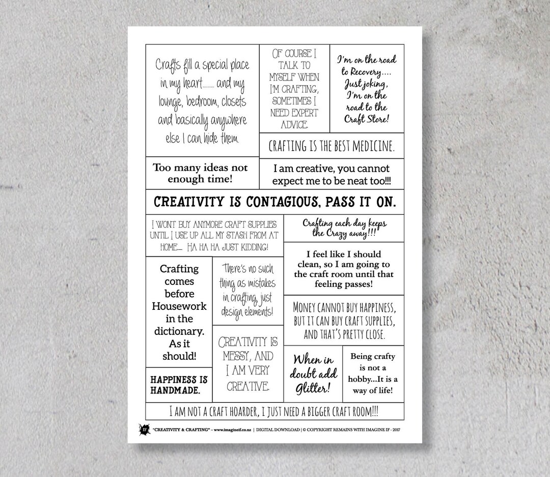 Creativity Scrapbooking/card Making Quote Sheet DIGITAL DOWNLOAD - Etsy