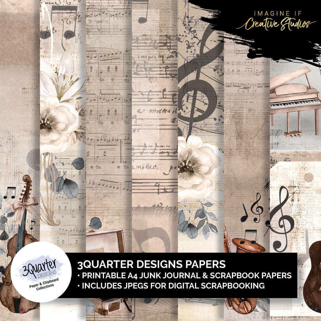 Melodys Song | A4 Papers | 3quarter Designs | Junk Journal Papers ...