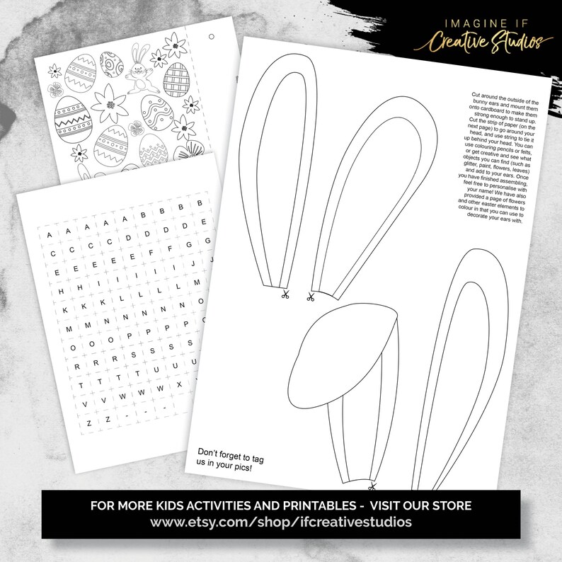 Easter Bunny Ears | Headband | Colouring in | Kids Activities | Digital ...