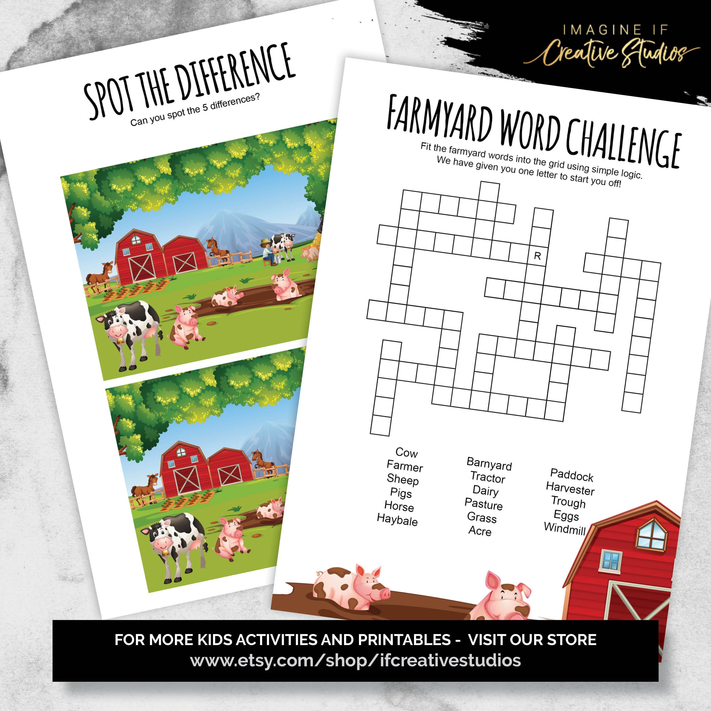 Farm Activities Kids Puzzles Kids Activities Digital Download ...