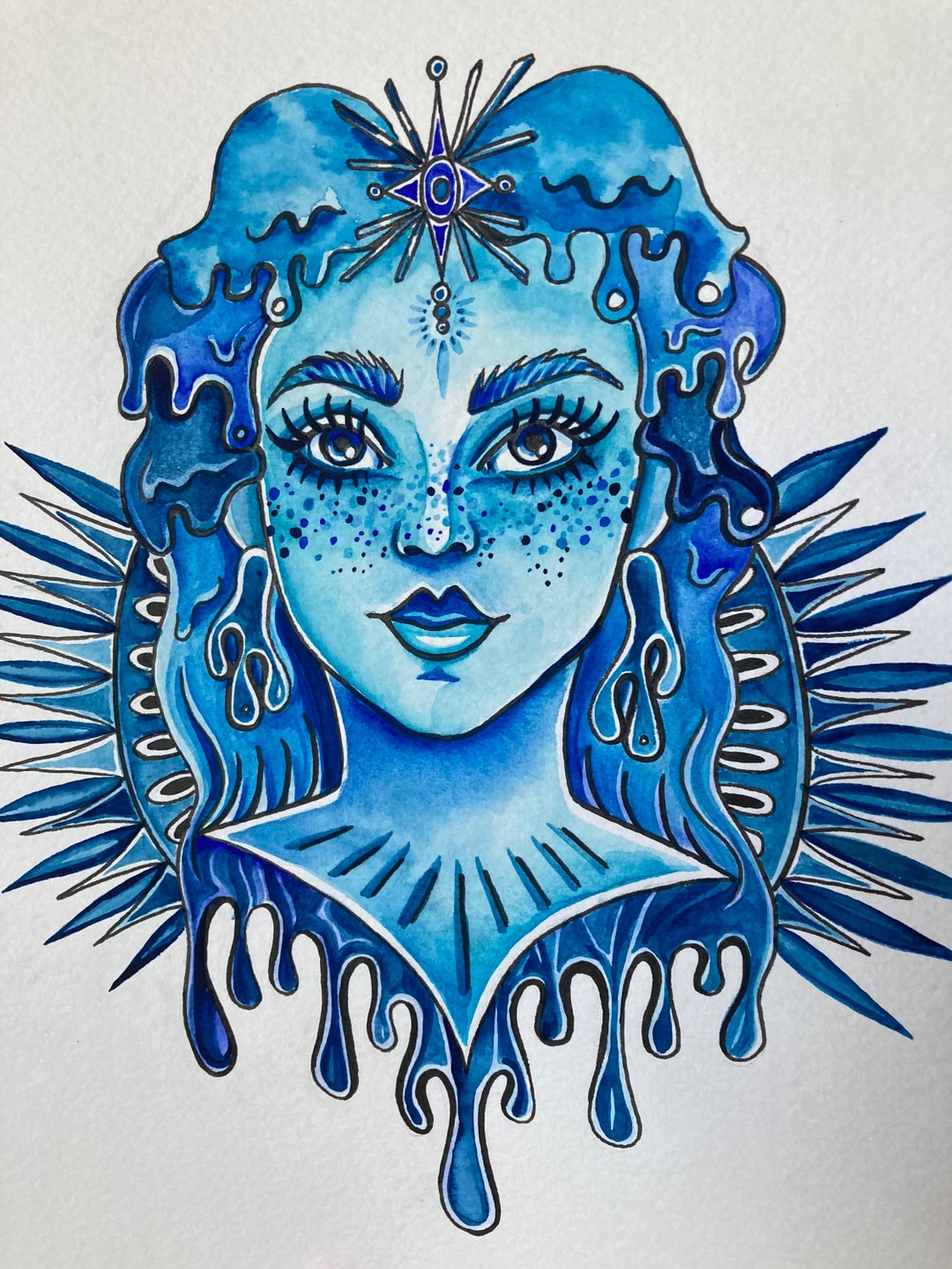 Blu - Original Watercolor Painting - Etsy