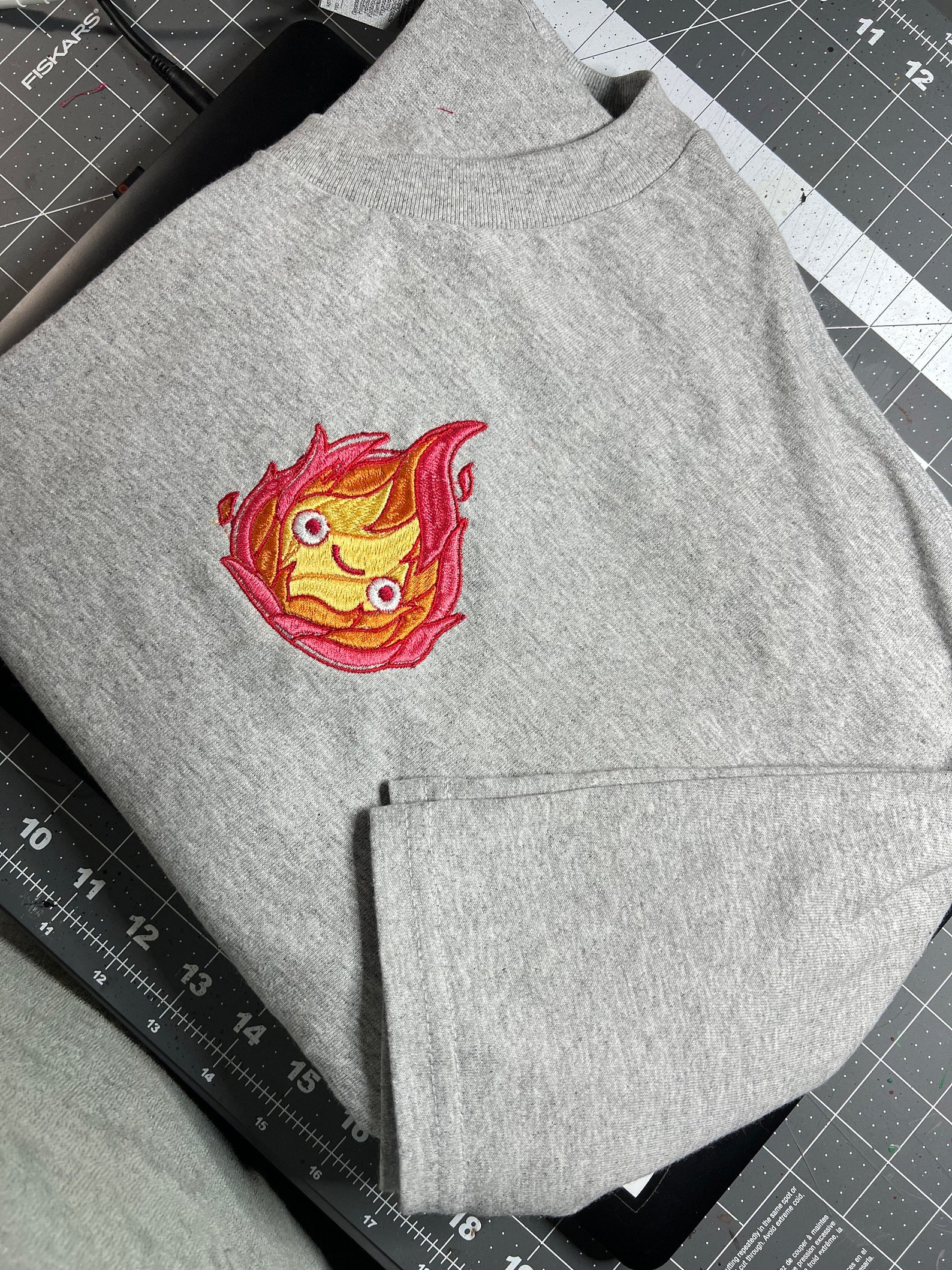 Embroidered Calcifer Shirt - Etsy