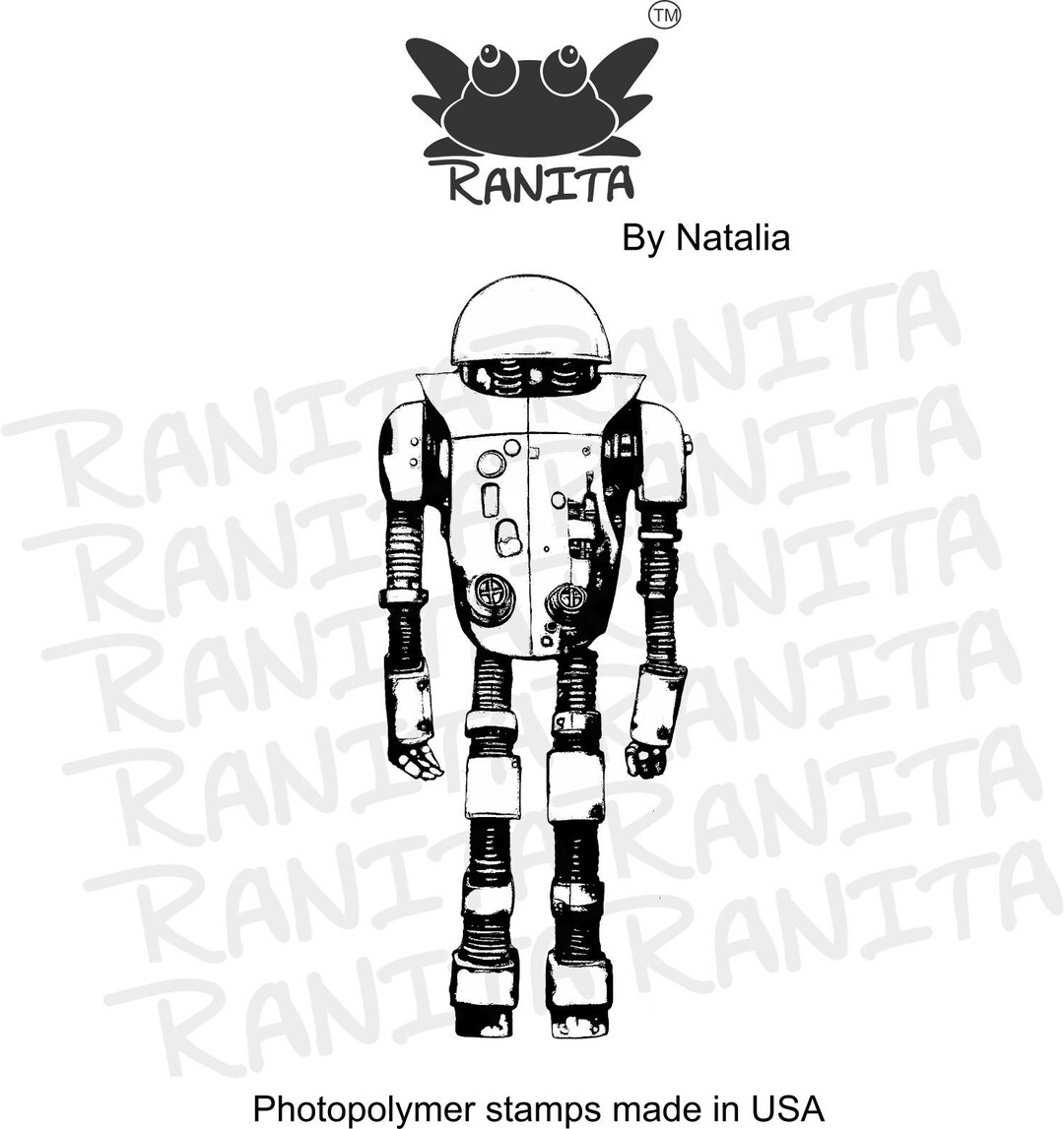 Rusty | Cute Robot Stamp | Cute Stamp for Cratts, Card Making ...