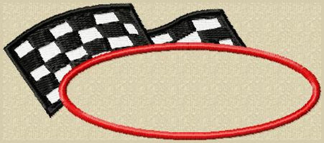Racing Flags Name Badge Embroidery Machine Design Instant Download - Etsy