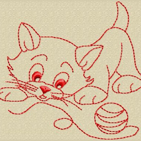 Redwork Quilt - Etsy