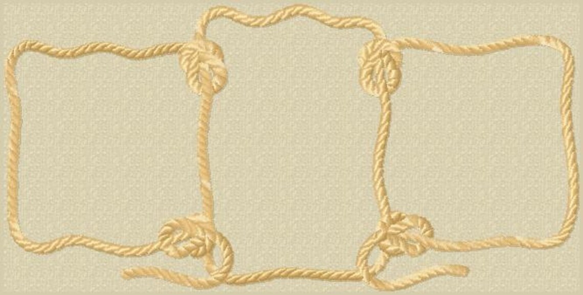 7" X 3.5" Western Rope Frame Embroidery Machine Design File Rodeo ...