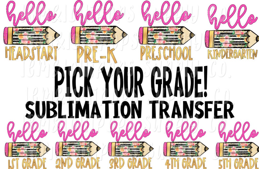 Back to School Sublimation Transfer Back to School - Etsy
