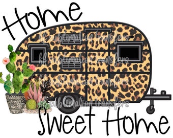 Leopard Happy Camper Svg - Etsy