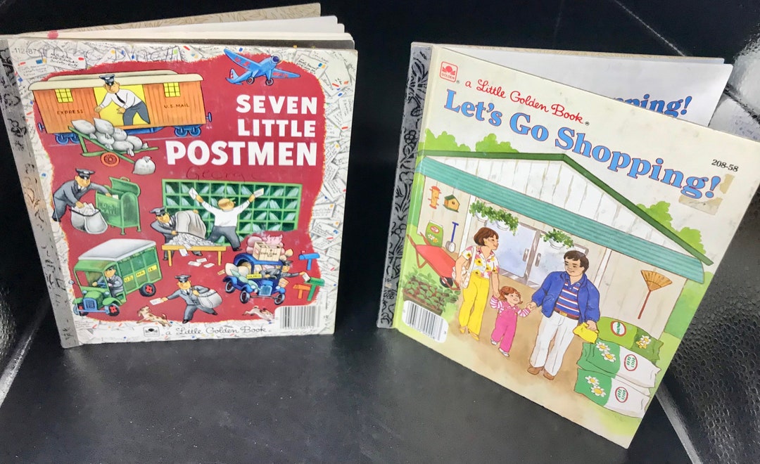 1980’s Golden Books Seven Little Postmen & Let’s Go Shopping. - Etsy