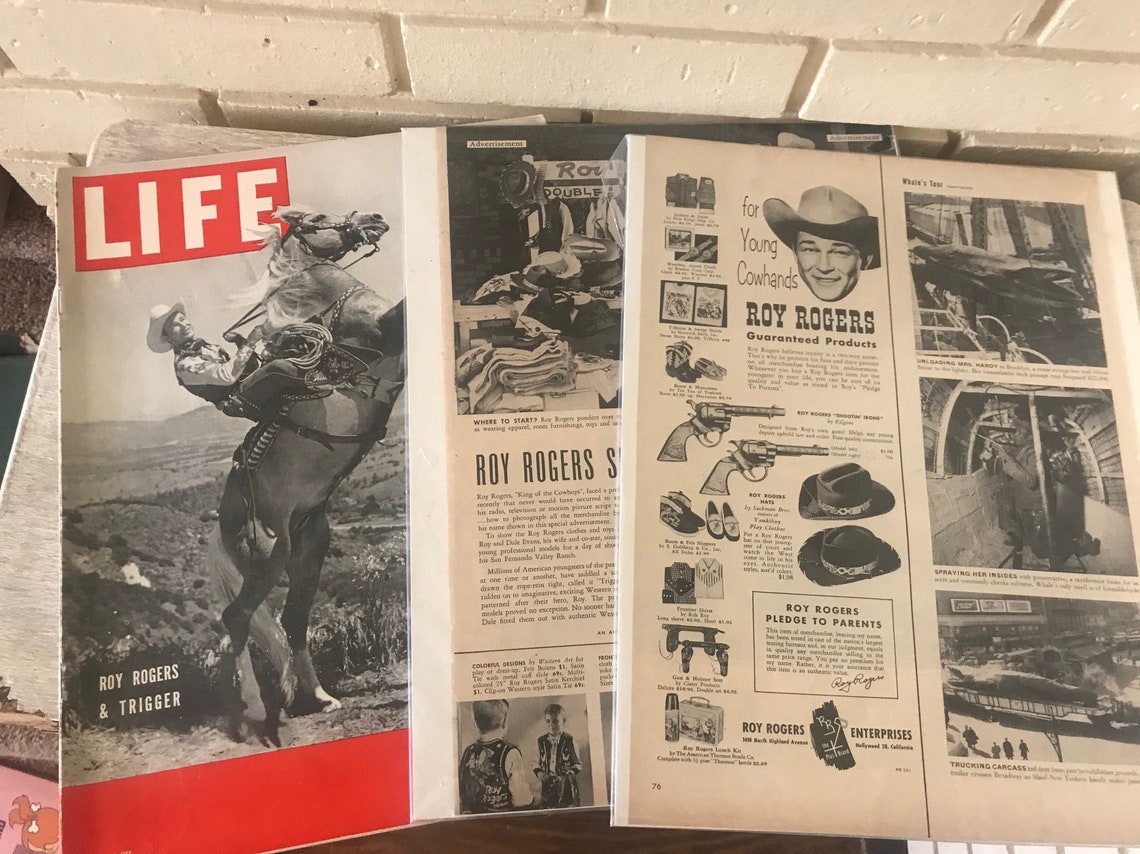 Vintage Roy Rogers Life Magazine Two Laminated Pages Roy - Etsy