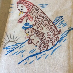 Vintage Homespun Linen Table Runner, Table Cover, Arts and Crafts ...