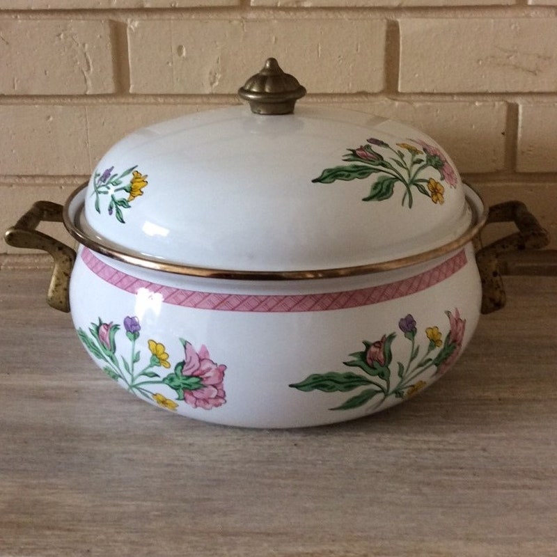 Enamel Pot With Lid - Etsy