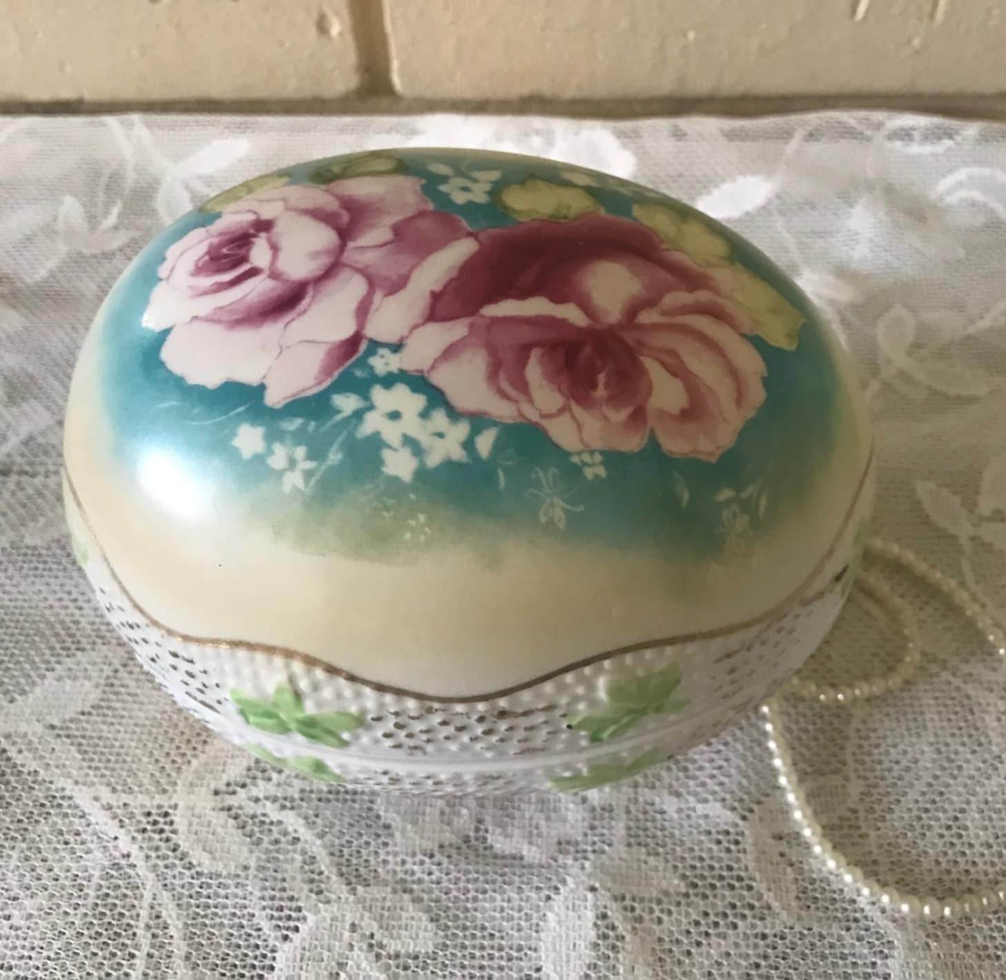 Vintage Porcelain Egg Box Large Porcelain Trinket / Dresser - Etsy