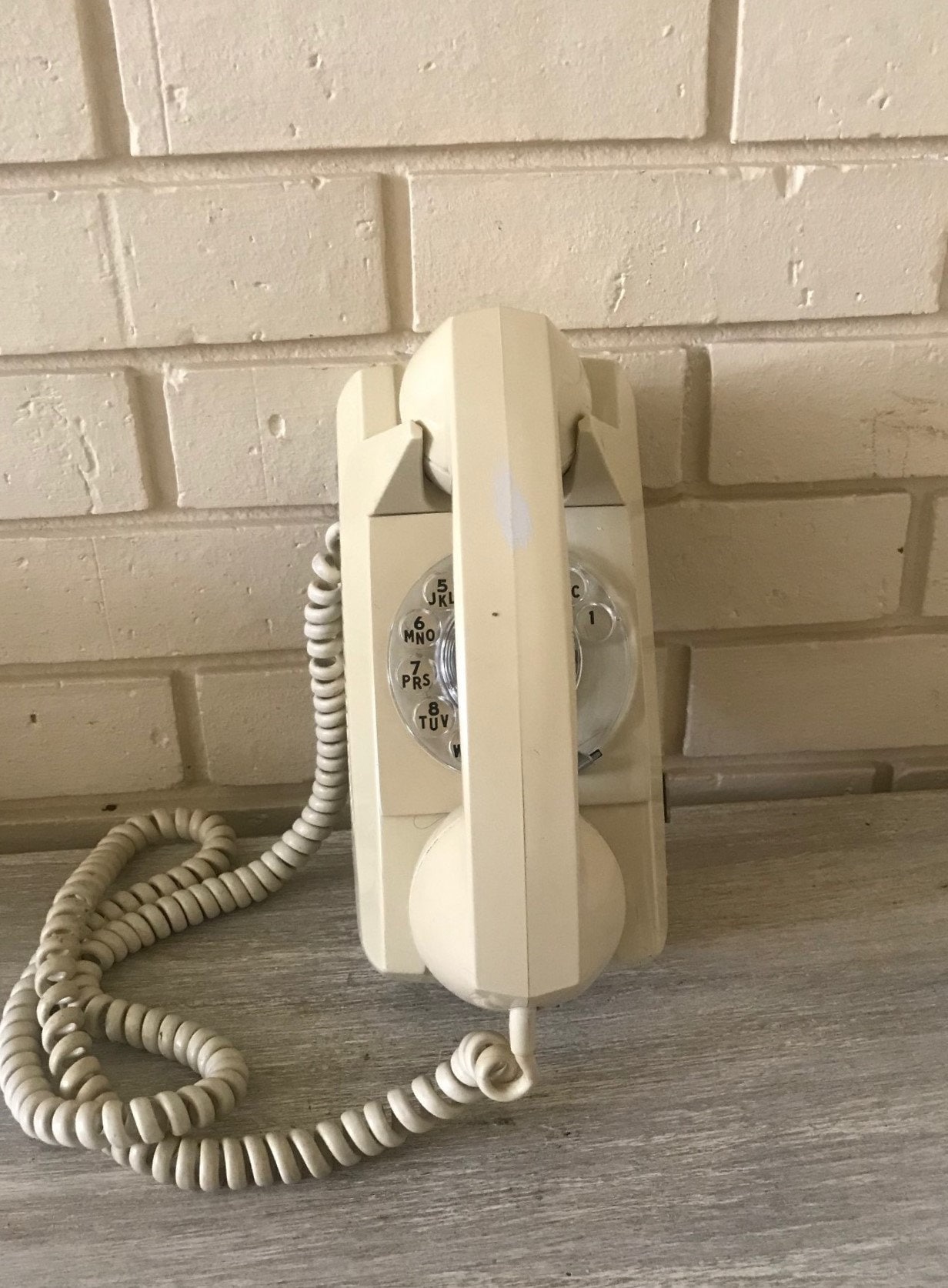 Vintage Telephone, Gte,wall Mount, Rotary Dial, Almond Color, Telephone ...