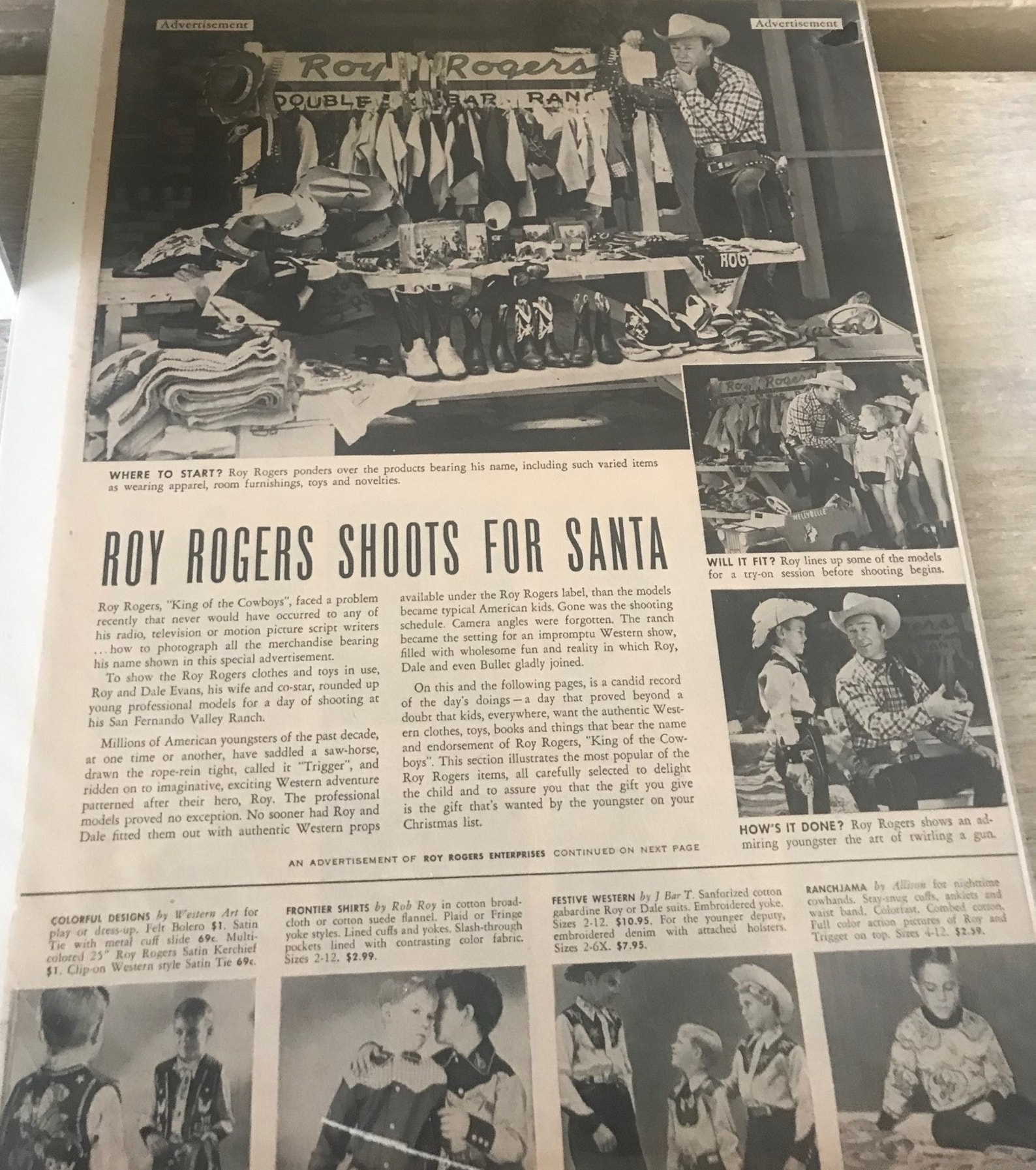 Vintage Roy Rogers Life Magazine Two Laminated Pages Roy - Etsy