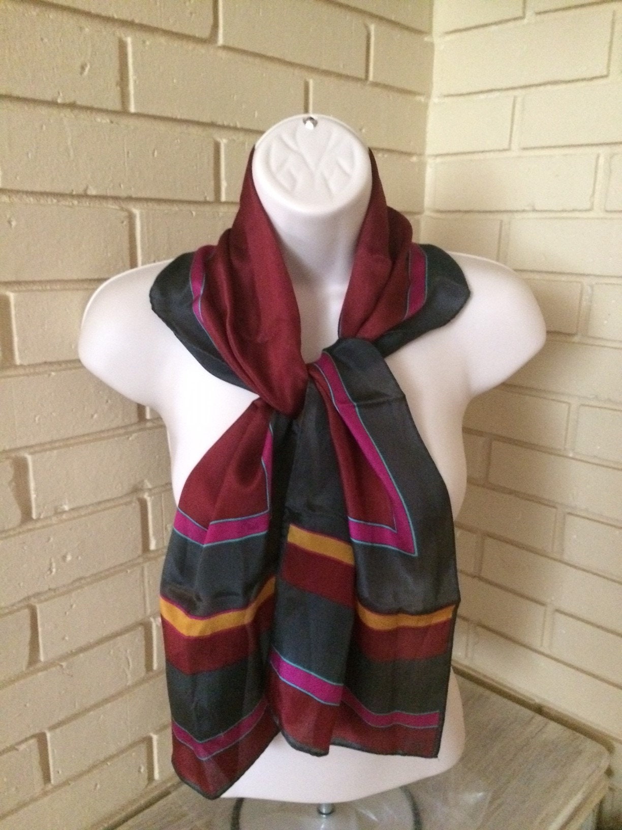 Vintage Scarf Katja 100% Silk Scarf Multi Colors Scarfs and - Etsy