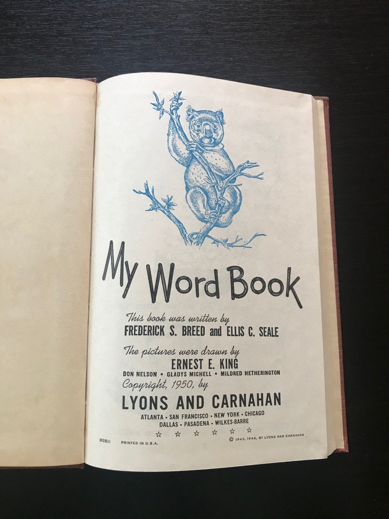 Vintage Children's Books, My Word Book, Written by Frederick S. Breed ...